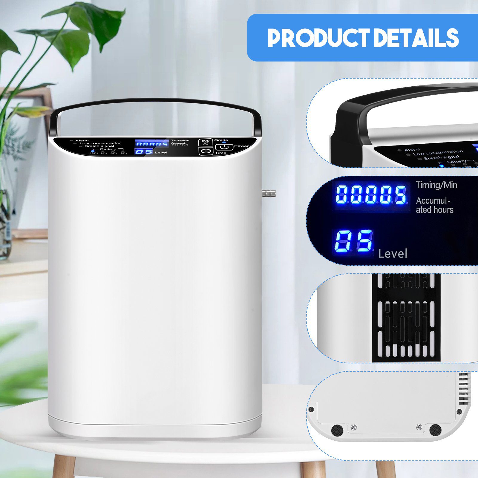 Portable Oxygen Concentrator 5L - Chargeable Oxygen Generator With ...